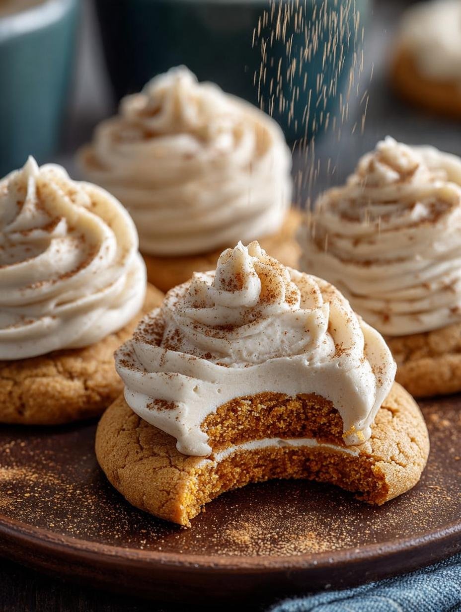 Soft Pumpkin Cookies with Heavenly Cinnamon Frosting - Ragutasty